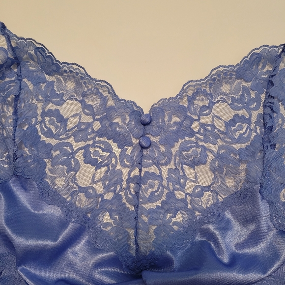 Intimates & Sleepwear | Vintage Blue Lace Teddy Bodysuit Lingerie ...